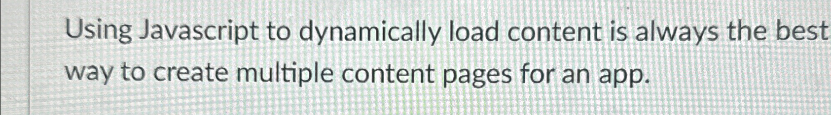 Solved Using Javascript to dynamically load content is | Chegg.com
