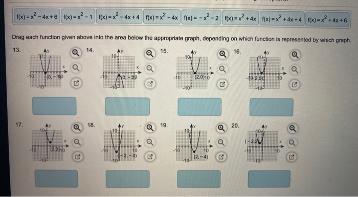 Solved f(x) = x² - - 4x+6 f(x)=x2-1 f(x) = x2 - 43 -4x+4 | Chegg.com