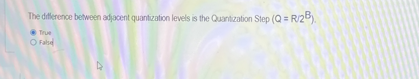 Solved The difference between adjacent quantization levels | Chegg.com