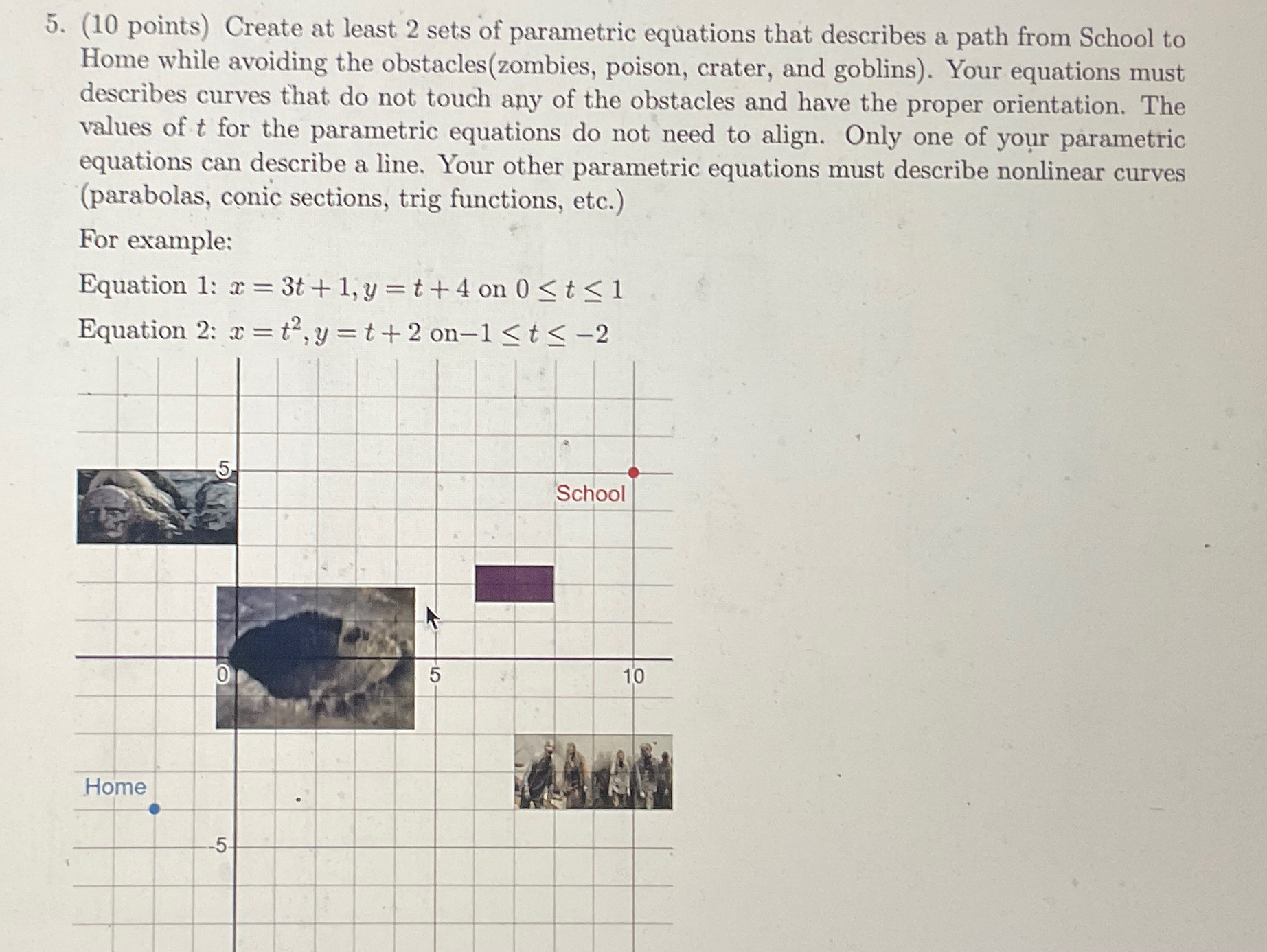 Solved (10 ﻿points) ﻿Create at least 2 ﻿sets of parametric | Chegg.com