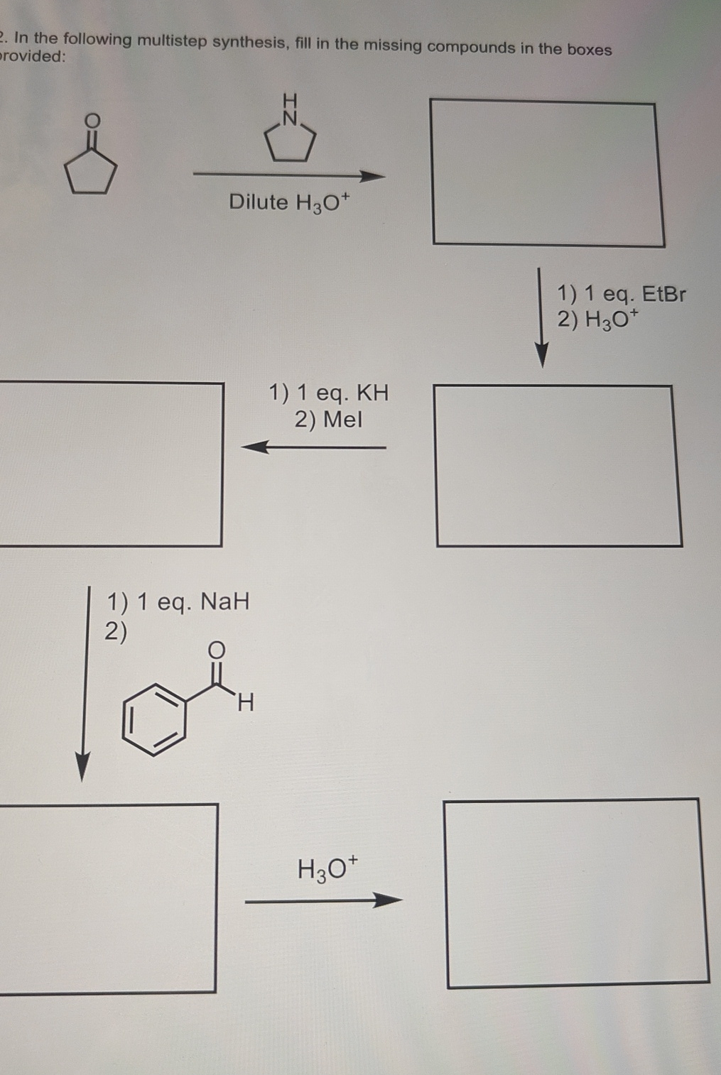 Solved Please draw the structure. In the following multistep | Chegg.com