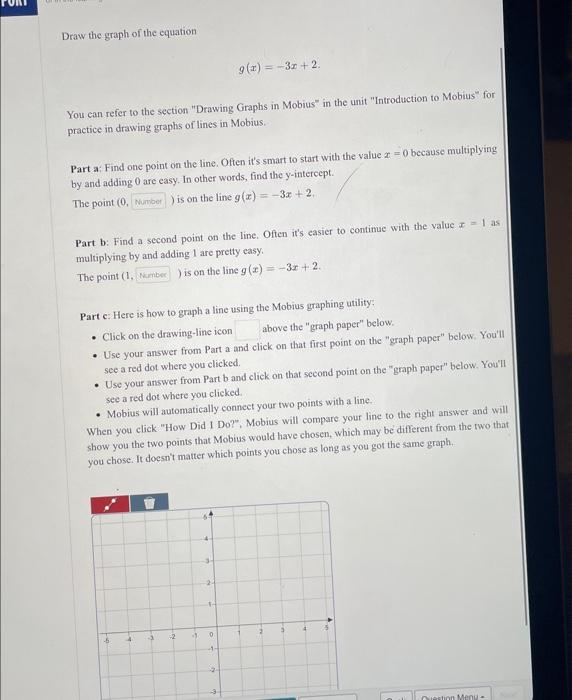 Solved Draw the graph of the equation g(x)=−3x+2 You ean | Chegg.com