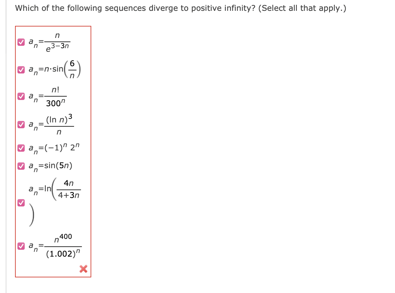 Solved Which of the following sequences diverge to positive | Chegg.com