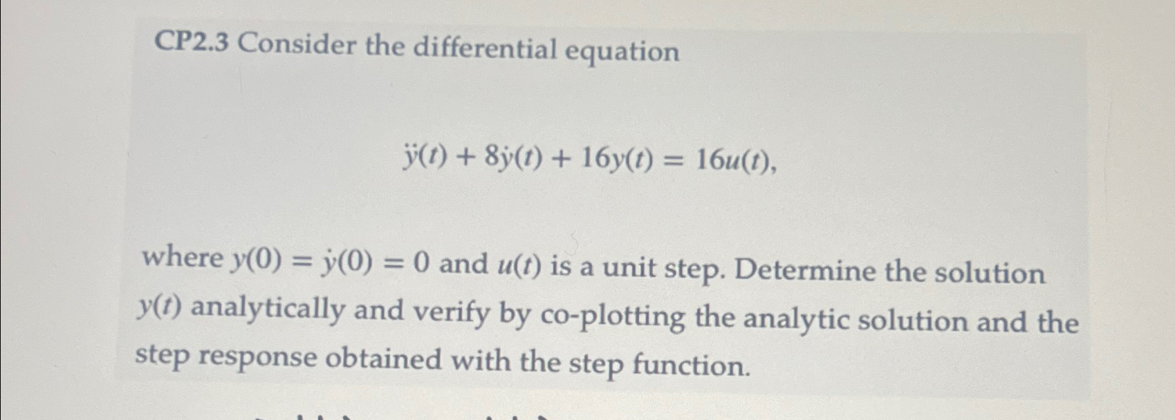 Solved CP2.3 ﻿Consider the differential | Chegg.com