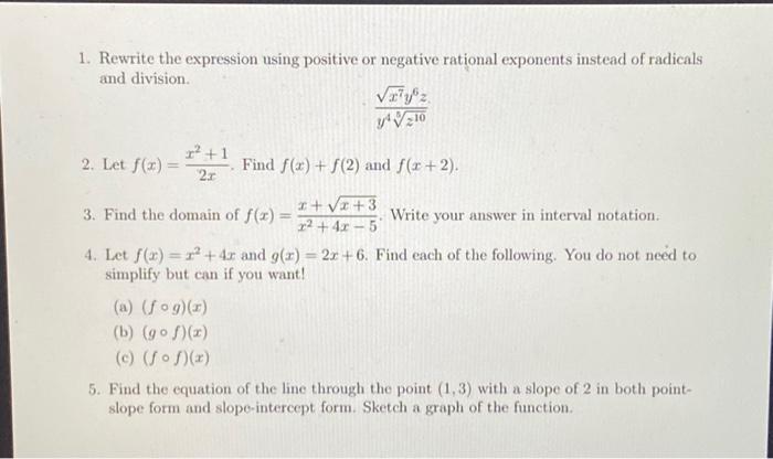 Solved 1. Rewrite the expression using positive or negative | Chegg.com