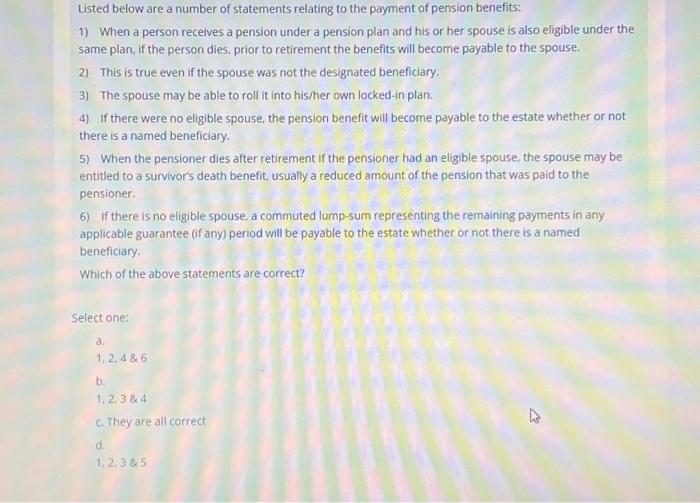 Listed below are a number of statements relating to | Chegg.com