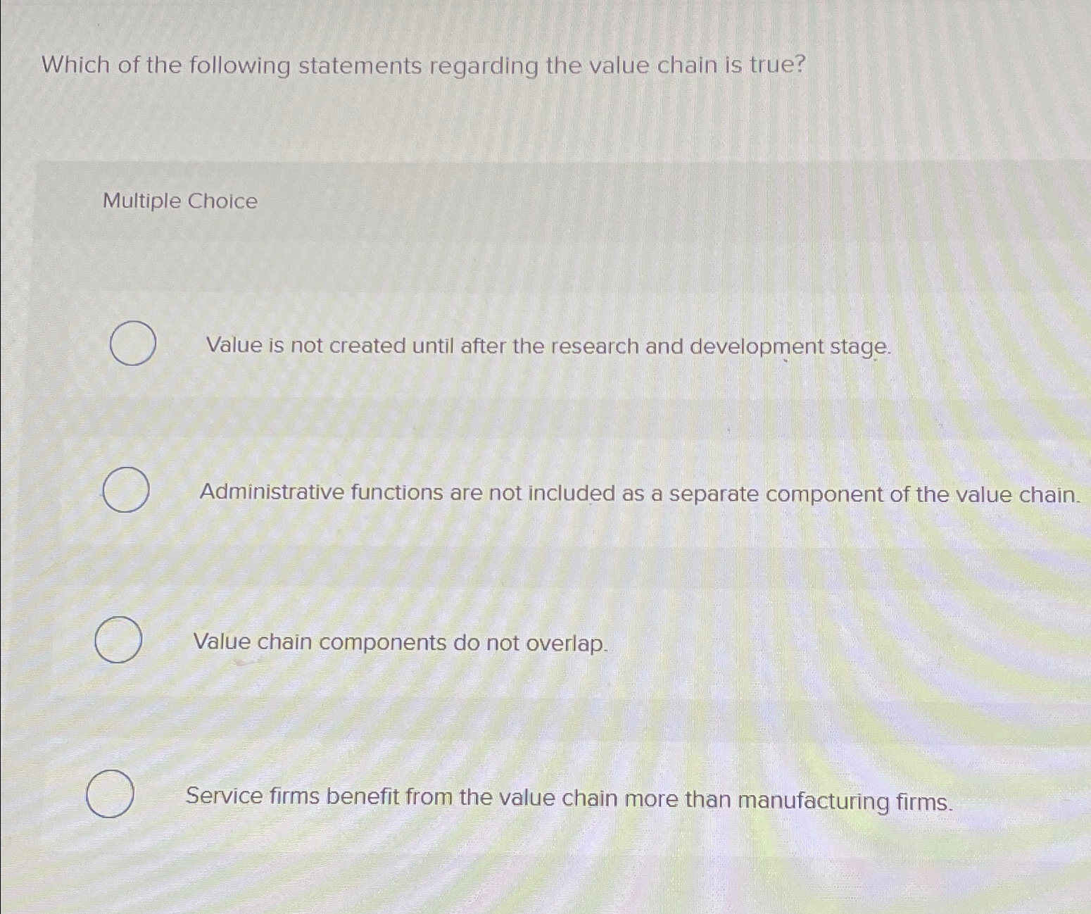 Solved Which of the following statements regarding the value | Chegg.com