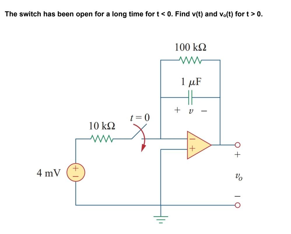 Solved The switch has been open for a long time for \\( t