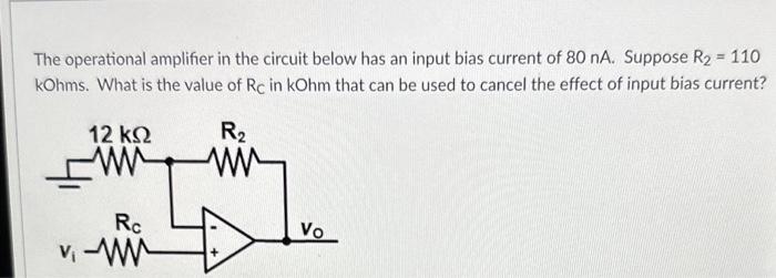 Solved The operational amplifier in the circuit below has an | Chegg.com