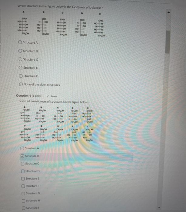 Solved Which structure in the figure below is the C2 epimer | Chegg.com