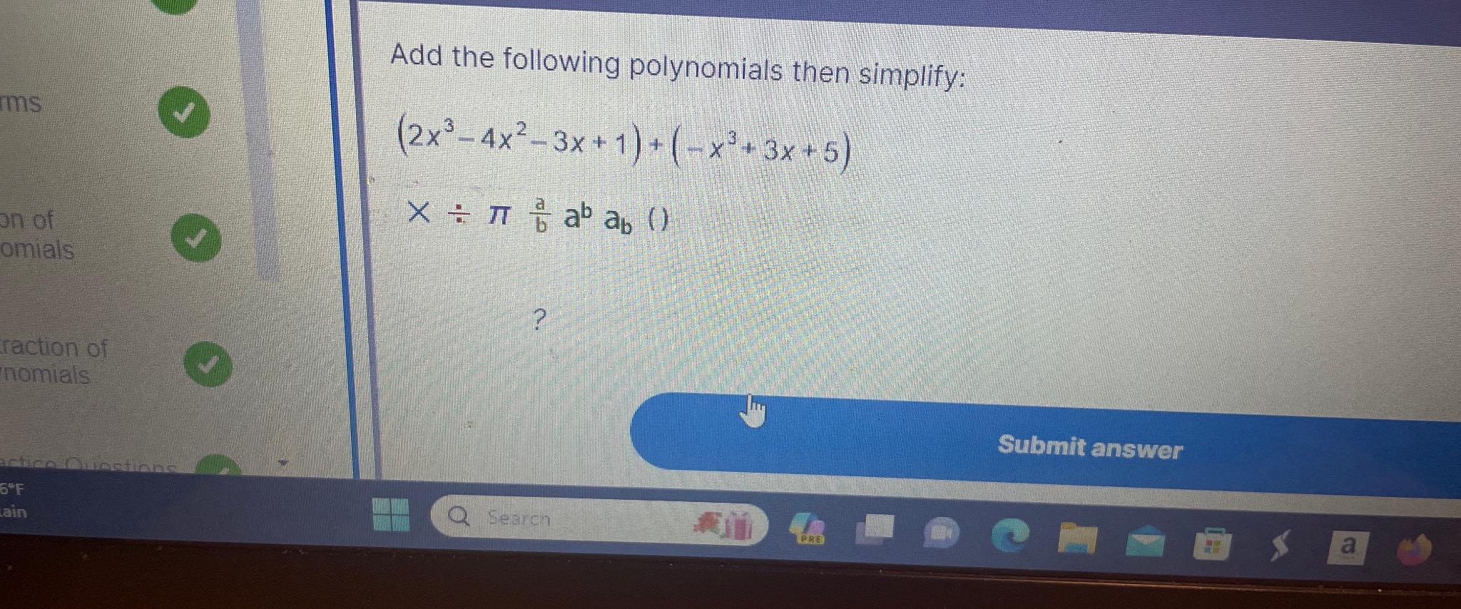 Solved Add the following polynomials then | Chegg.com