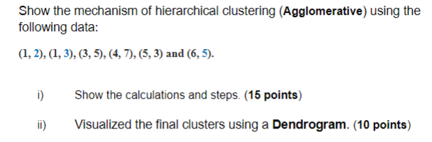 Solved Show the mechanism of hierarchical clustering | Chegg.com