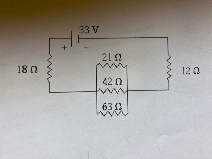 Solved Calculate power across 21 ohm and 63 ohm resistor in | Chegg.com