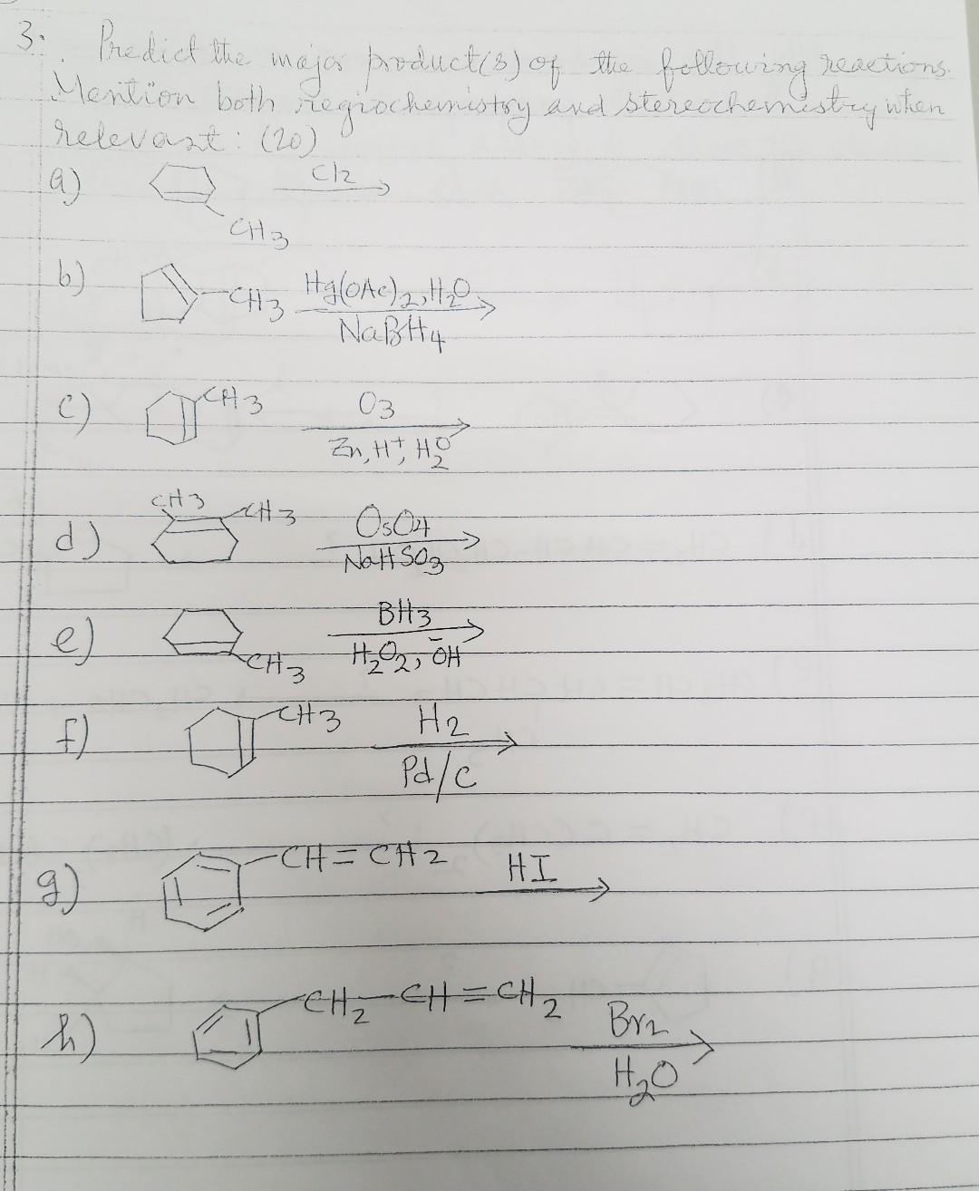 Solved a) CH3 Cl2 b) \( \-\mathrm{H}_{3} | Chegg.com