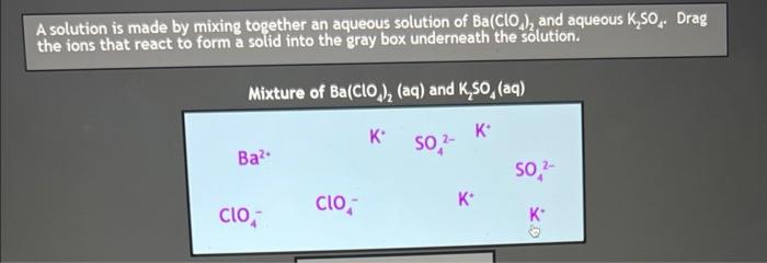 Solved A solution is made by mixing together an aqueous | Chegg.com
