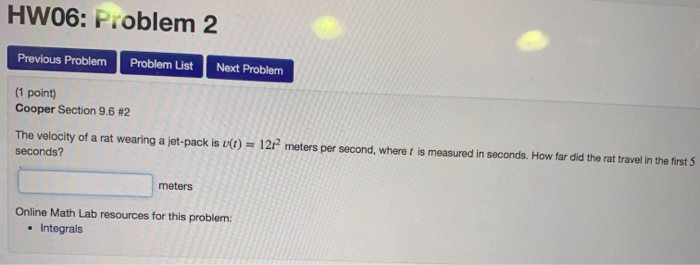 Solved HW06: Problem 2 Previous Problem Problem List Next | Chegg.com