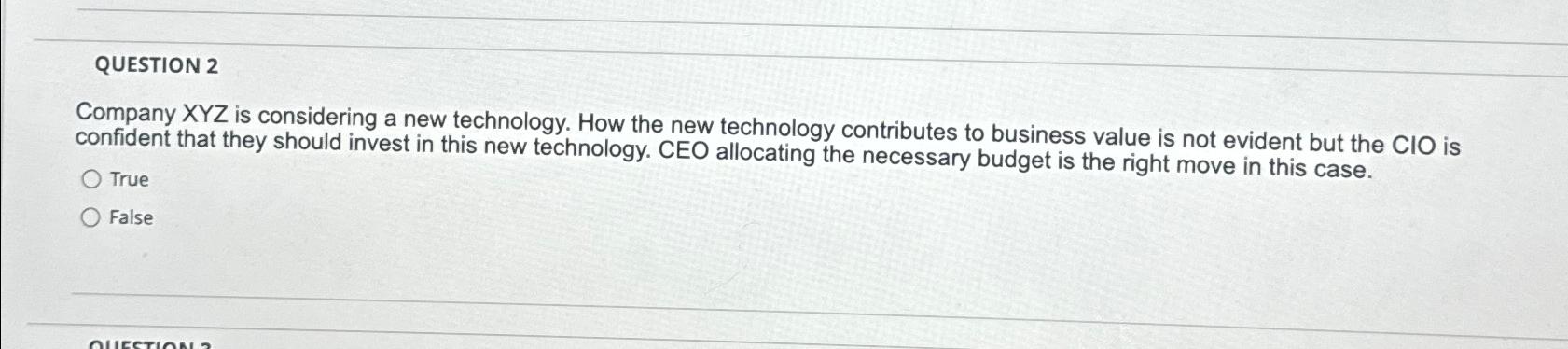 Solved QUESTION 2Company xYZ ﻿is considering a new | Chegg.com