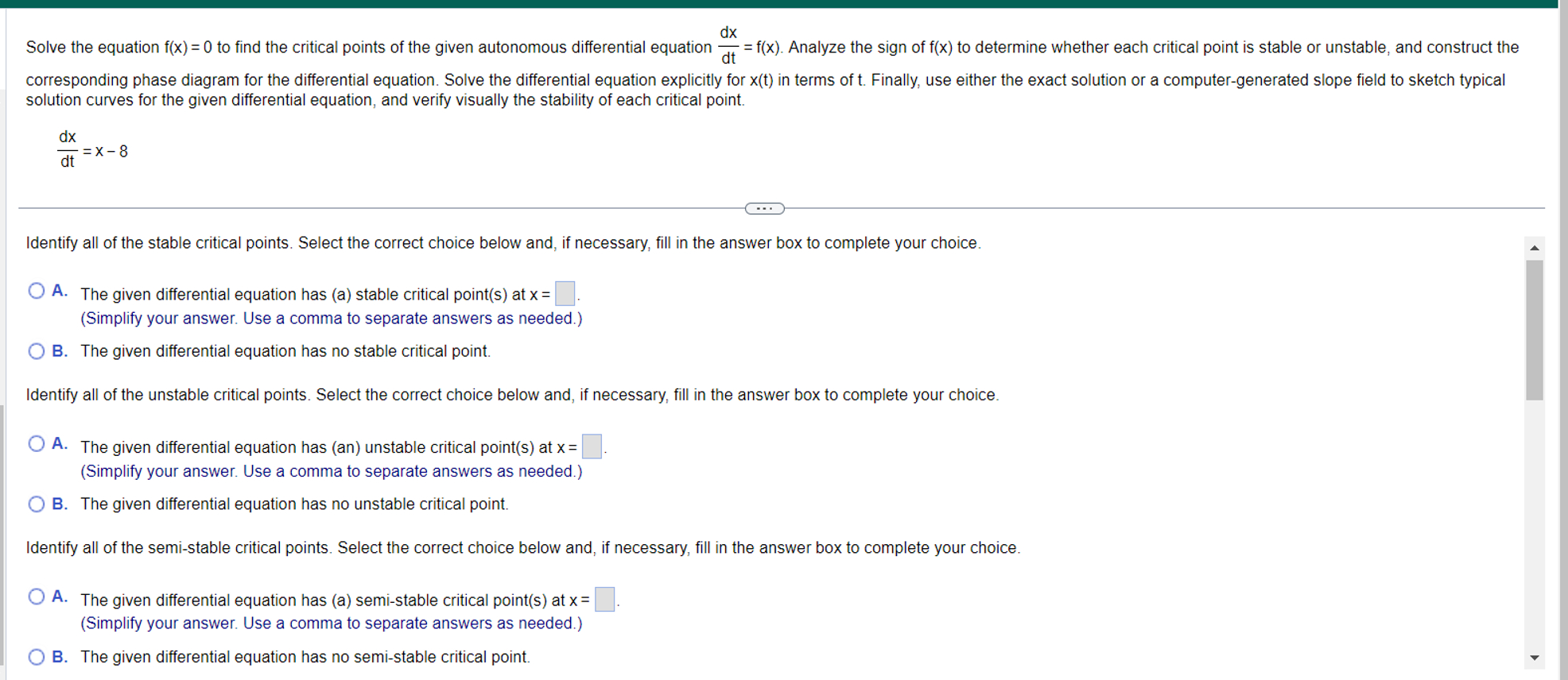 Solved Solve the equation f(x)=0 ﻿to find the critical | Chegg.com