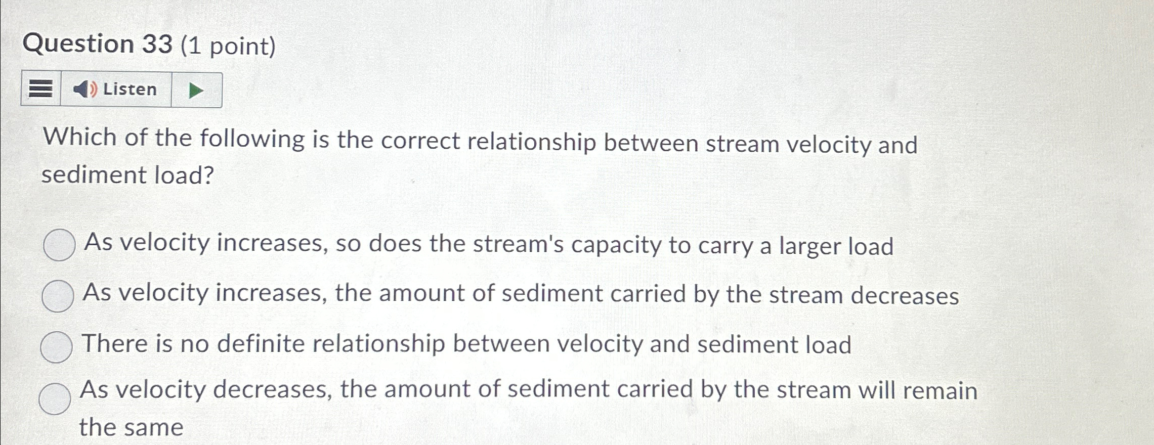 Solved Question 33 (1 ﻿point)ListenWhich of the following is | Chegg.com