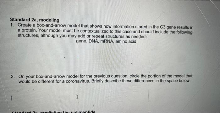 Solved Standard 2a, modeling 1. Create a box-and-arrow model | Chegg.com