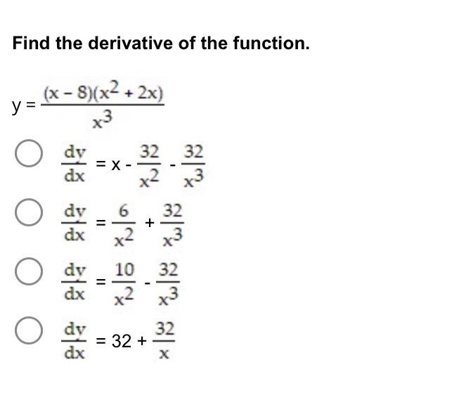 Solved Find the derivative of the function. | Chegg.com