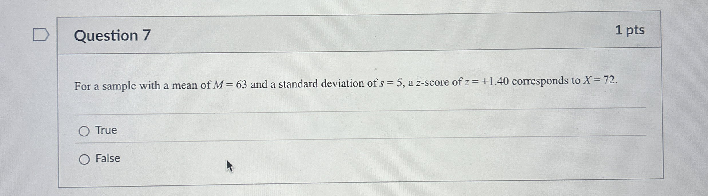 Solved Question 71 ﻿ptsFor a sample with a mean of M=63 ﻿and | Chegg.com