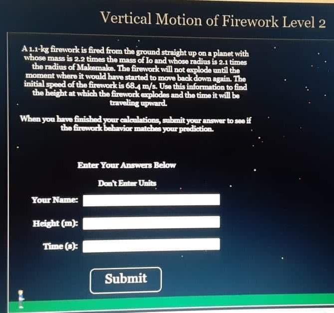 Solved Vertical Motion of Firework Level 2 Ali-kg firework | Chegg.com