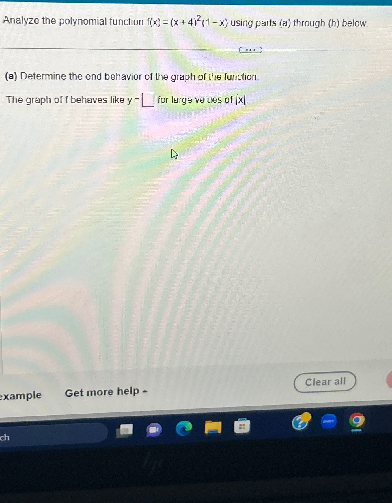 Solved Analyze the polynomial function f(x)=(x+4)2(1-x) | Chegg.com