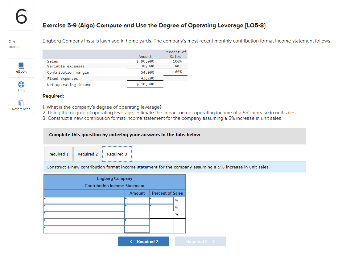 Solved Exercise 5-9 (Algo) ﻿Compute and Use the Degree of | Chegg.com