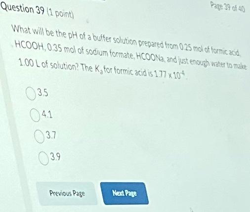 Solved What will be the pH of a buffer solution prepared | Chegg.com