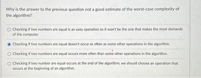 Solved Consider the following algorithm which takes an array | Chegg.com
