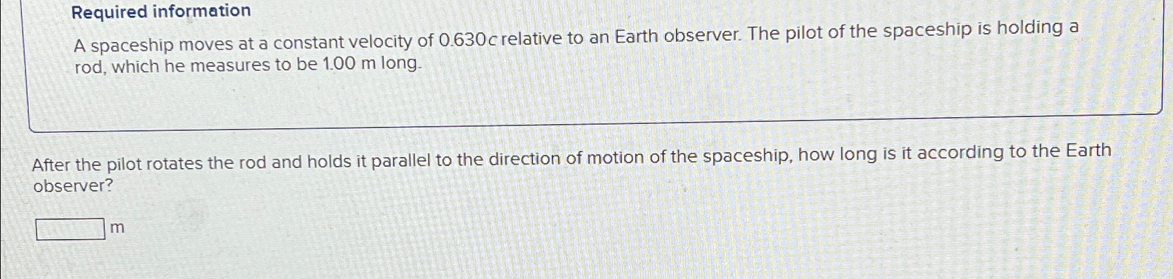 Solved Required informationA spaceship moves at a constant | Chegg.com