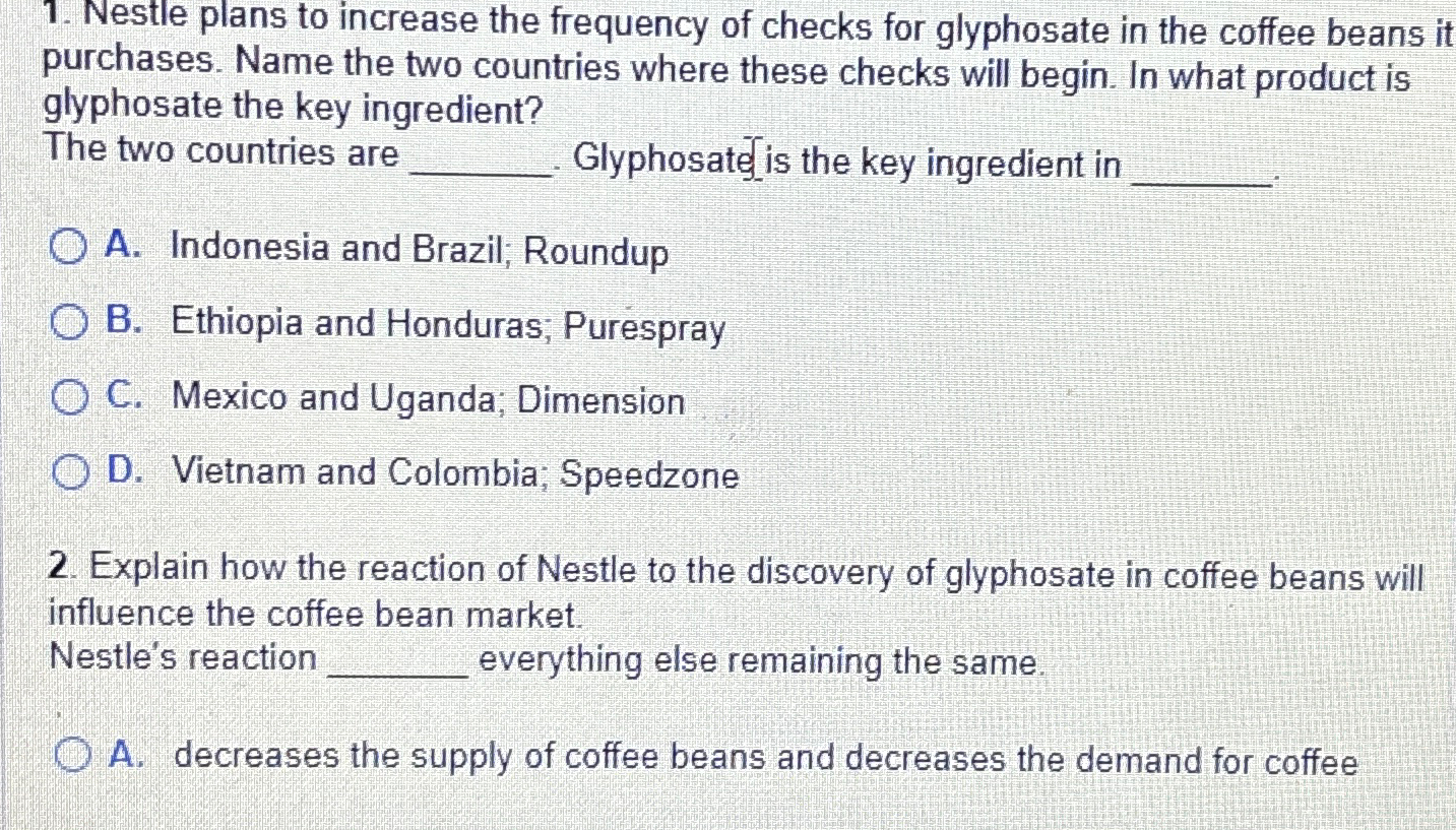 Solved Nestle plans to increase the frequency of checks for | Chegg.com