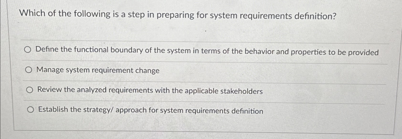 Solved Which of the following is a step in preparing for | Chegg.com
