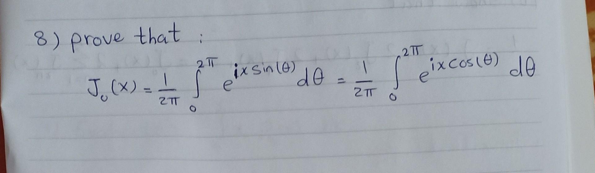 Solved 8) prove that : | Chegg.com