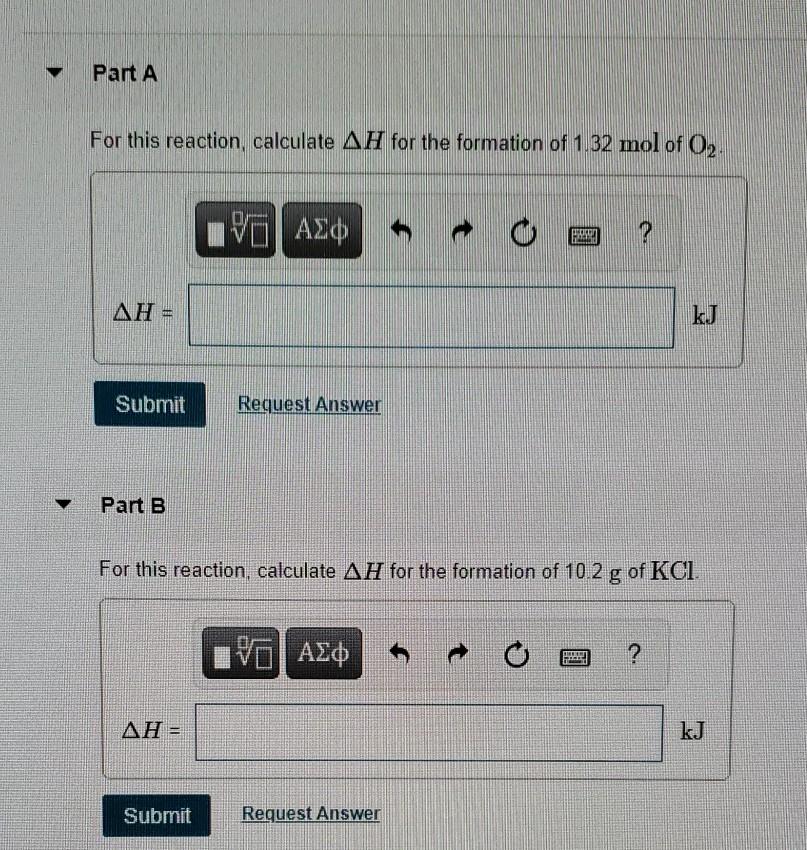 Solved Part A For this reaction calculate AH for the | Chegg.com