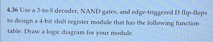Solved 4.36 Use a 3-to-8 decoder, NAND gates, and | Chegg.com