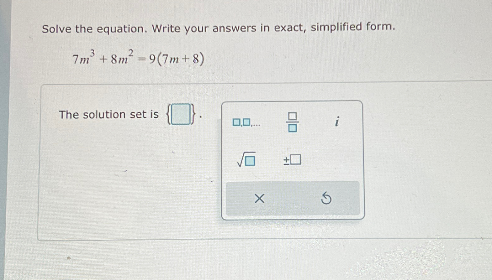 Solved Solve the equation. Write your answers in exact, | Chegg.com