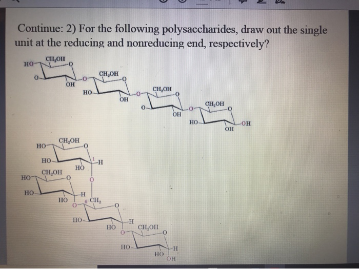 Solved Continue: 2) For the following polysaccharides, draw | Chegg.com