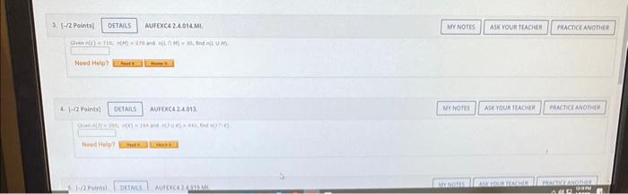 Solved AUPLXCA 2.017.AUFEXC4 2.4.014.MI. Given | Chegg.com