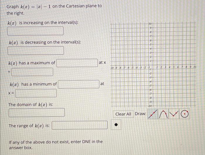 Solved Graph k(x) = |x-1 on the Cartesian plane to the | Chegg.com