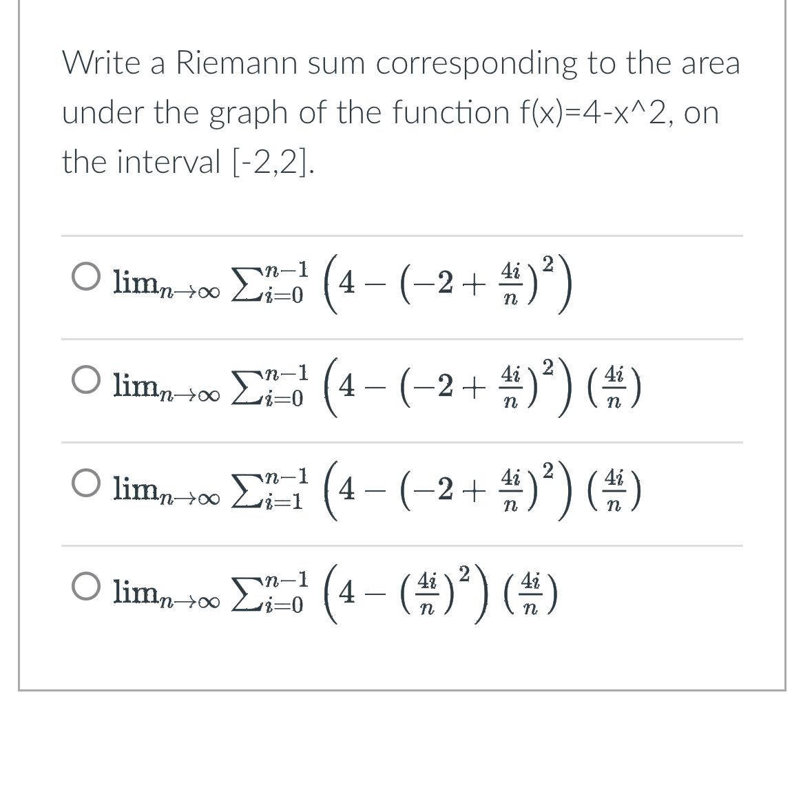 Solved Write a Riemann sum corresponding to the area under | Chegg.com