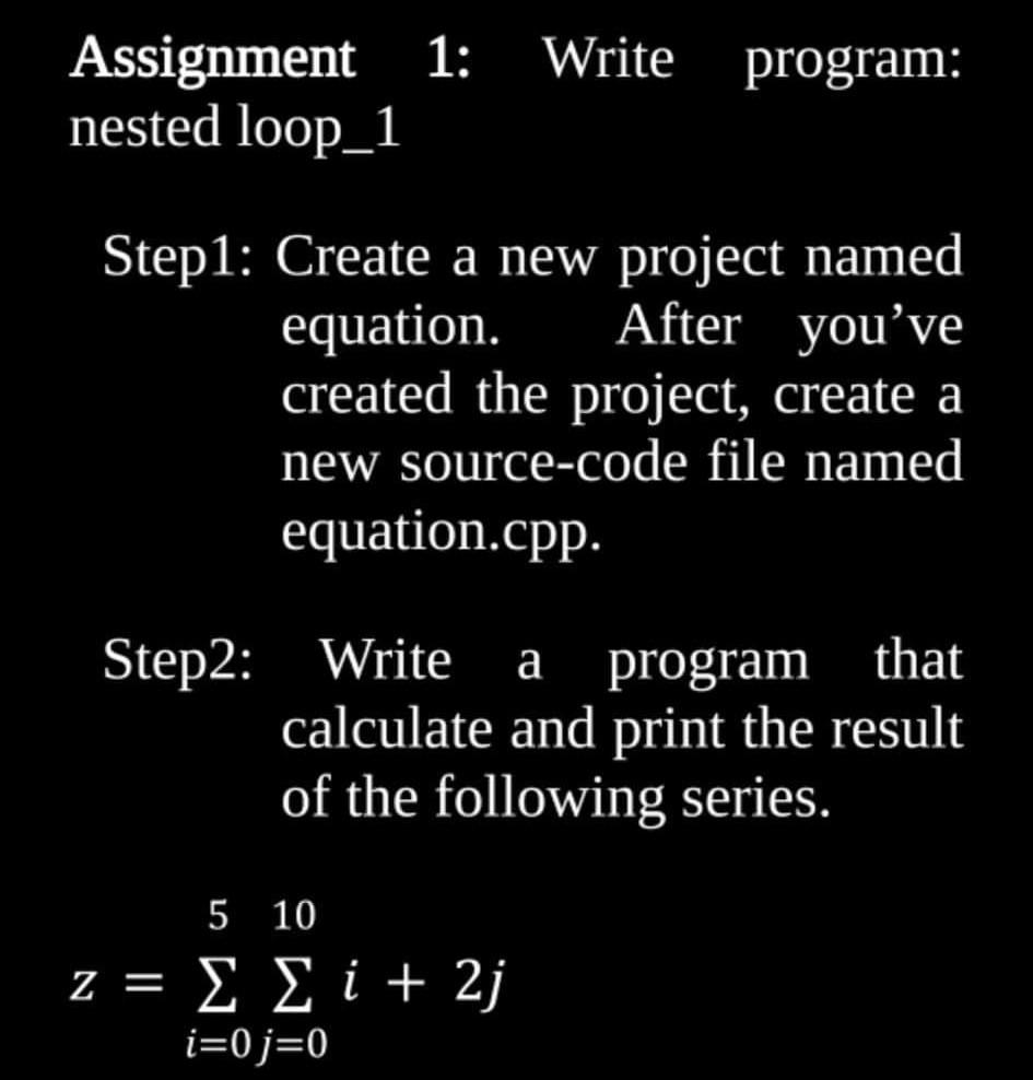 Solved Assignment 1 Nested Loop1 Write Program Step1 0886