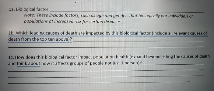 Solved other than age name 1a. ﻿Biological factor:Note: | Chegg.com