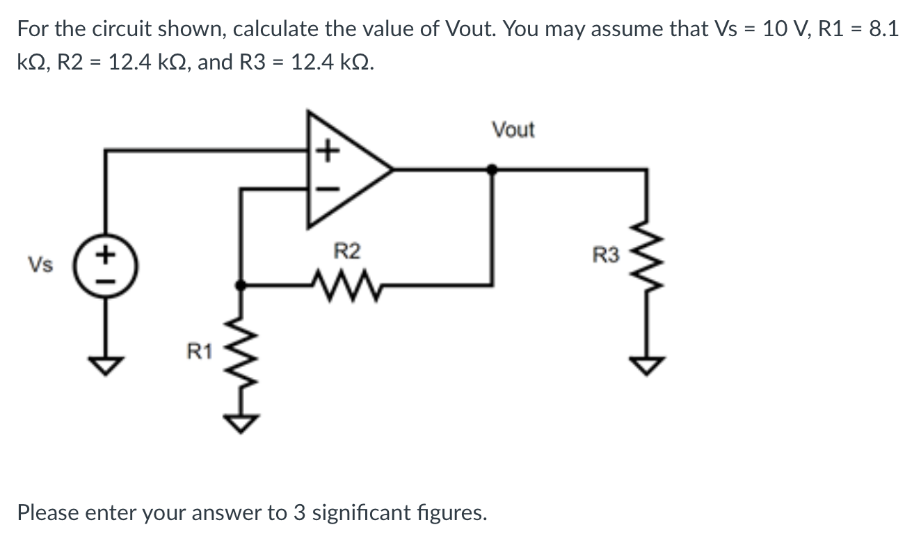 Solved For the circuit shown, calculate the value of Vout. | Chegg.com