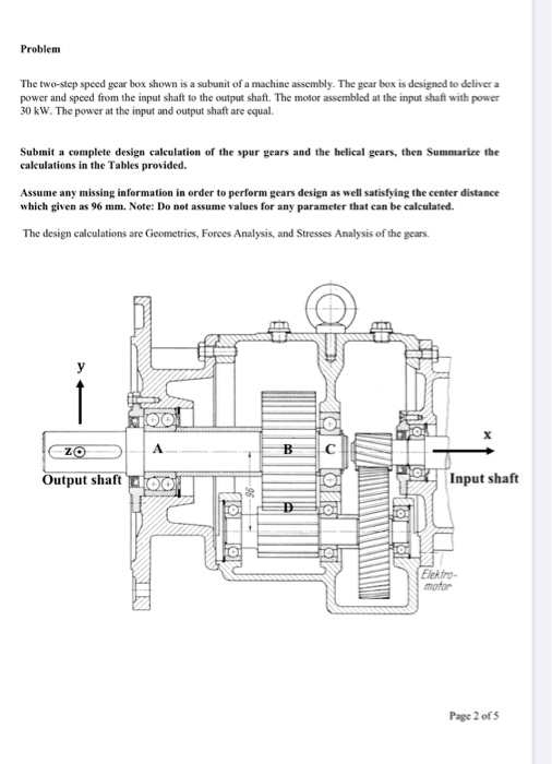 Solved Problem The two-step speed gear box shown is a | Chegg.com