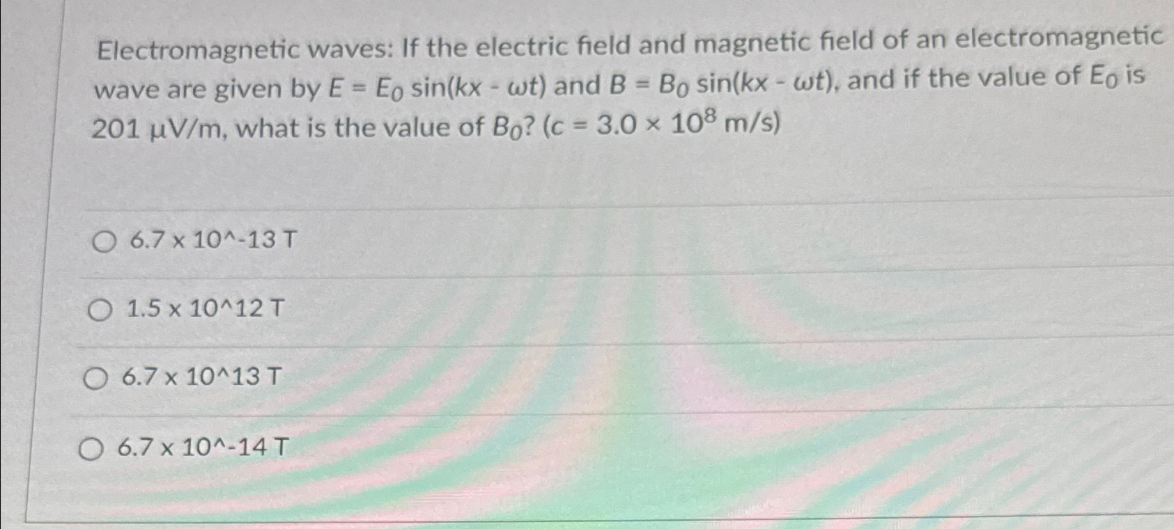 Solved Electromagnetic waves: If the electric field and | Chegg.com