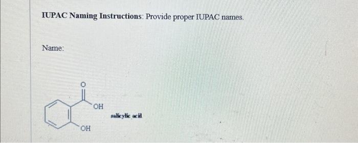 IUPAC Naming Instructions: Provide proper IUPAC | Chegg.com IUPAC Naming Instructions: Provide proper IUPAC | Chegg.com