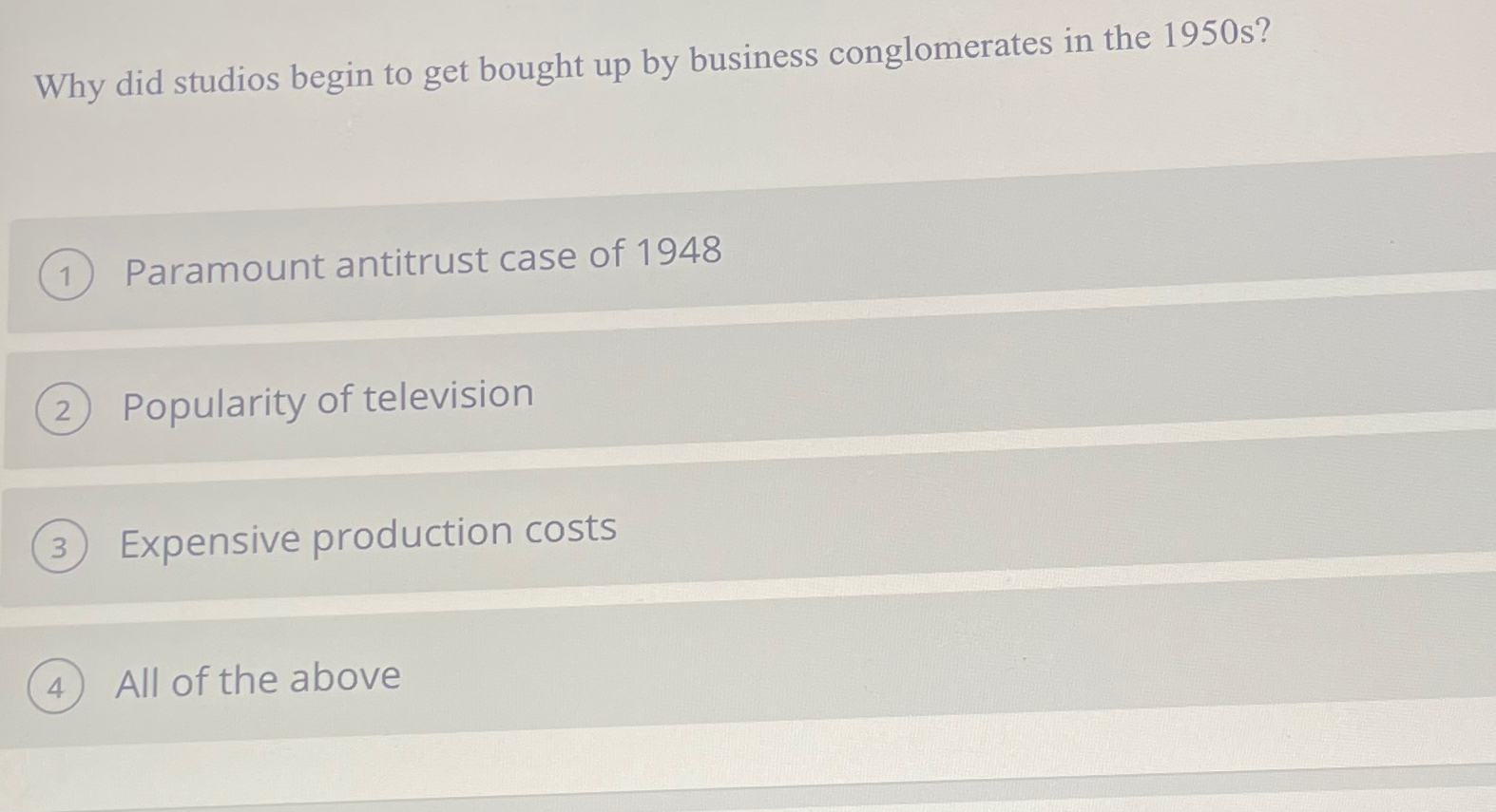 Solved Why did studios begin to get bought up by business | Chegg.com