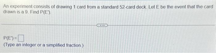 Solved An experiment consists of drawing 1 card from a | Chegg.com